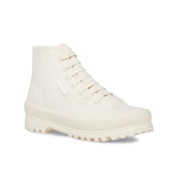 Superga | Shoes | Superga Total Beige Alpina Canvas Platform Hitop ...